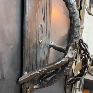 Iron Tree Door Handle Pull Hand Forged Steel - Etsy