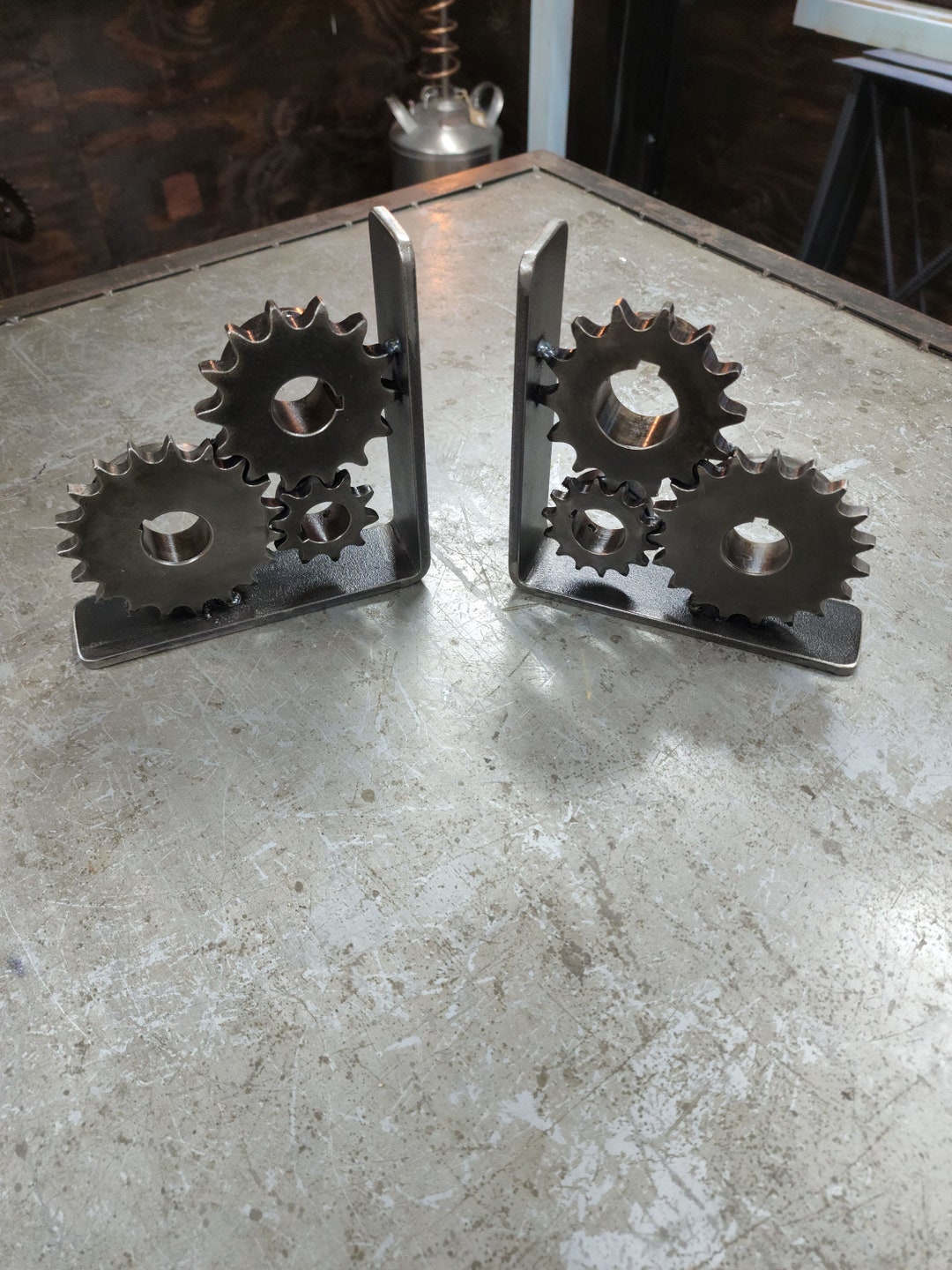 Industrial Sprocket Gear Bookends Book Ends Steampunk Decor - Etsy
