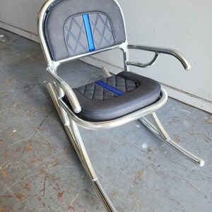 Dockside Collection Coastal Rocking Chair - Nautical Outdoor Aluminum ...