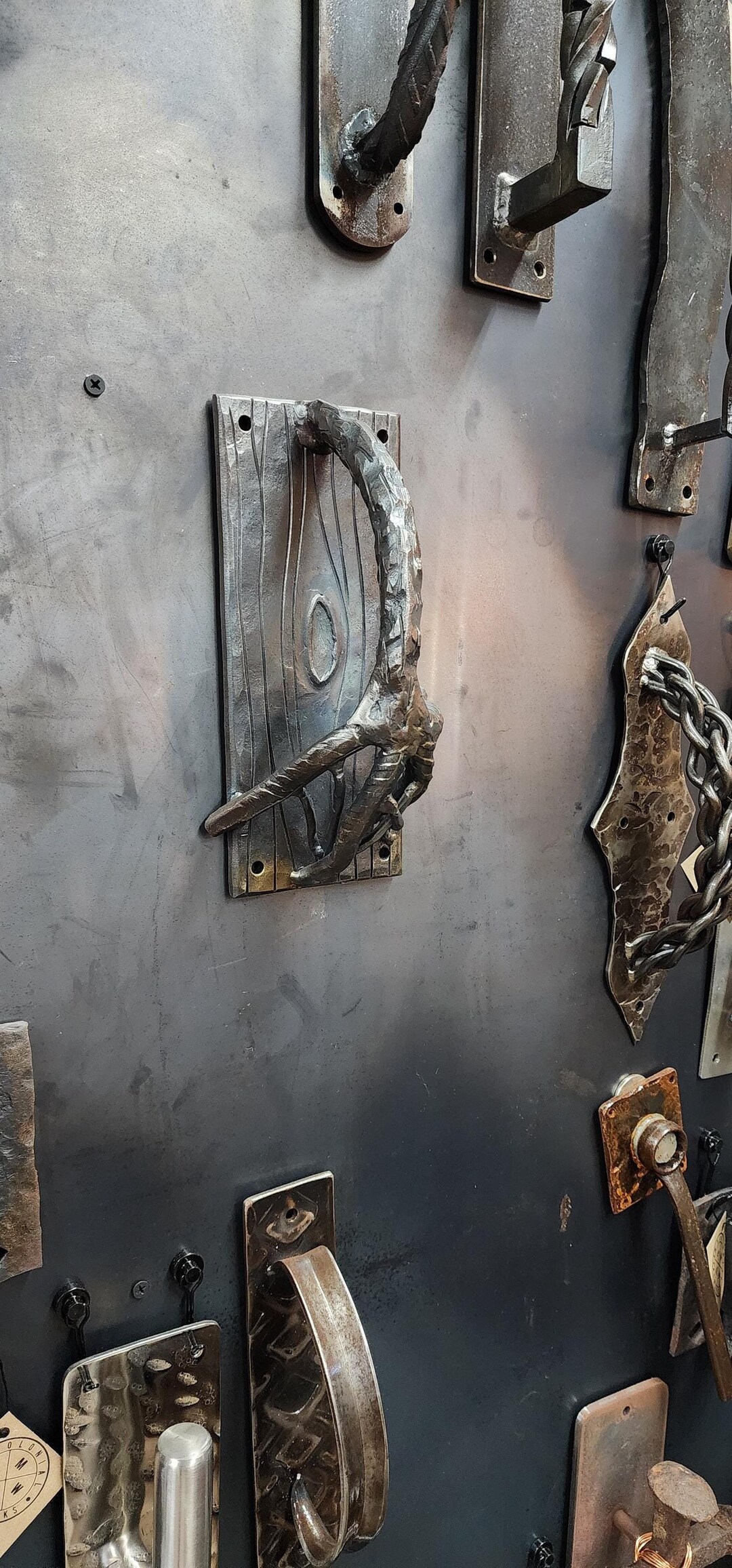 Iron Tree Door Handle Pull Hand Forged Steel - Etsy