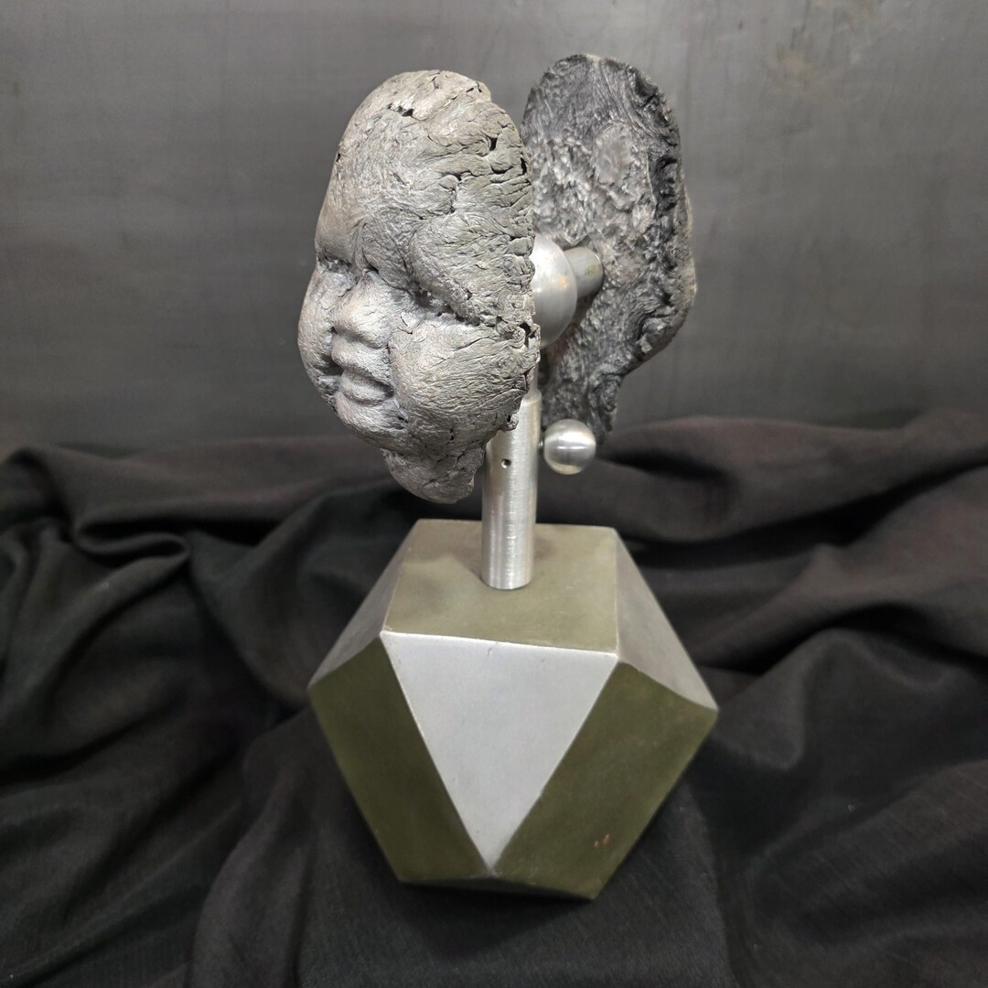 Hand Forged Two-faced Metal Sculpture | Geometric Steampunk Art - Etsy