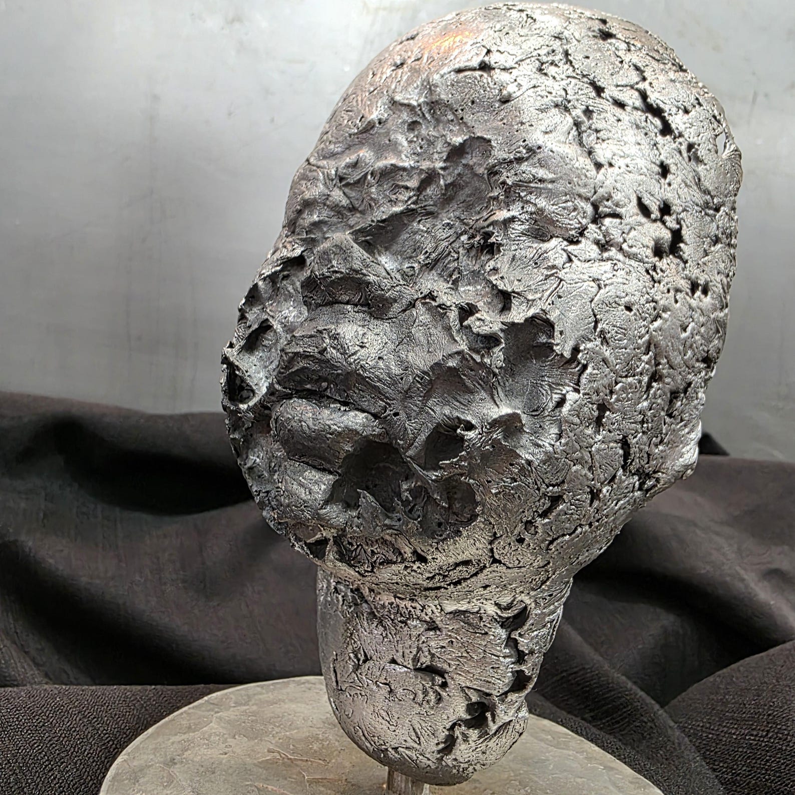 Doll Face Metal Sculpture Art 'decaying Life' Molten Aluminum - Etsy