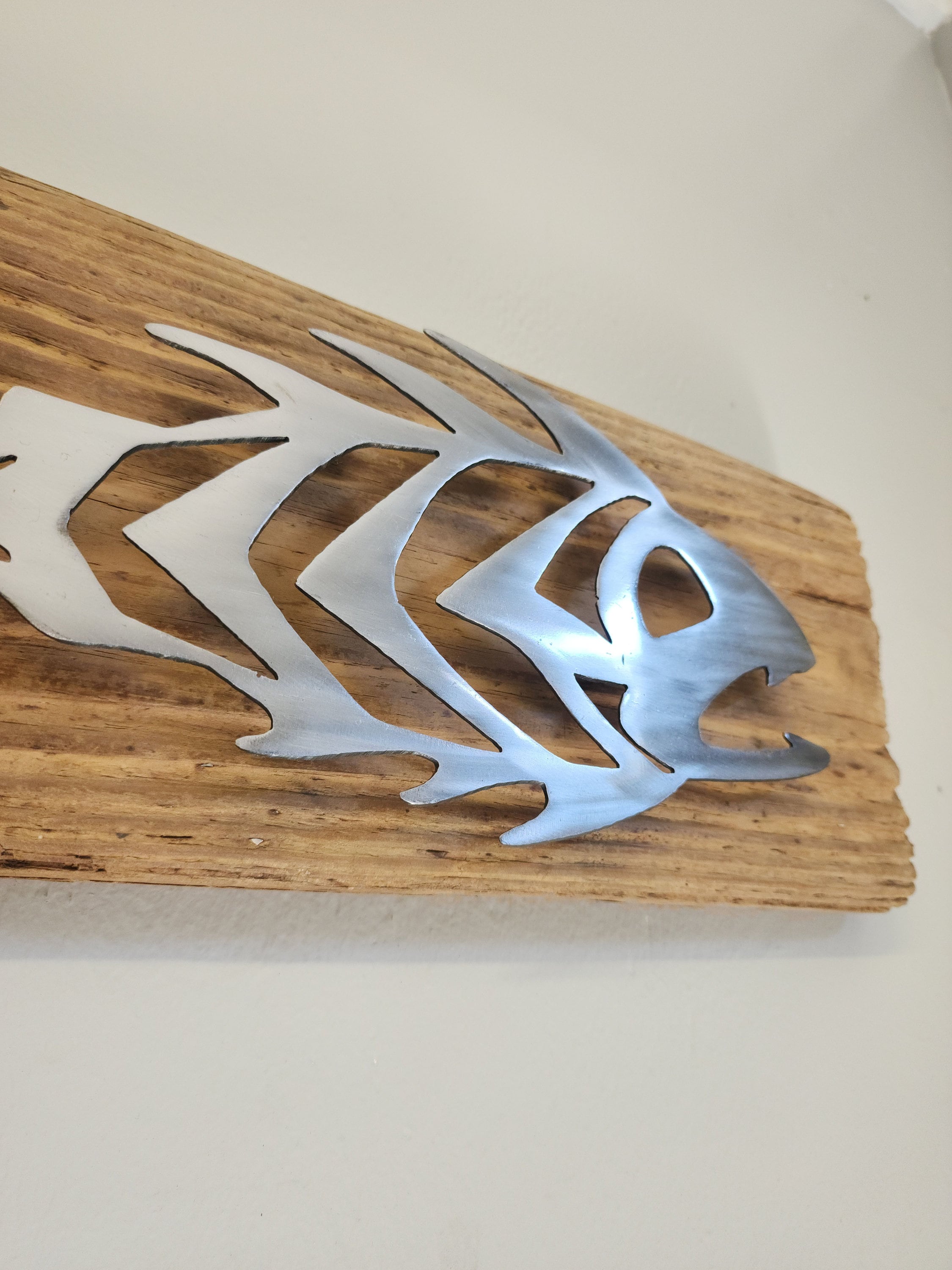 Skeleton Fish Driftwood Metal Wall Art - Etsy