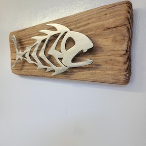 Skeleton Fish Driftwood Metal Wall Art - Etsy