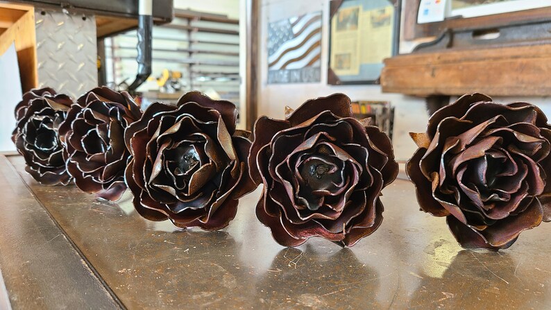 Rusty Rose Handcrafted Metal Yard Art Patina Scrap | Etsy