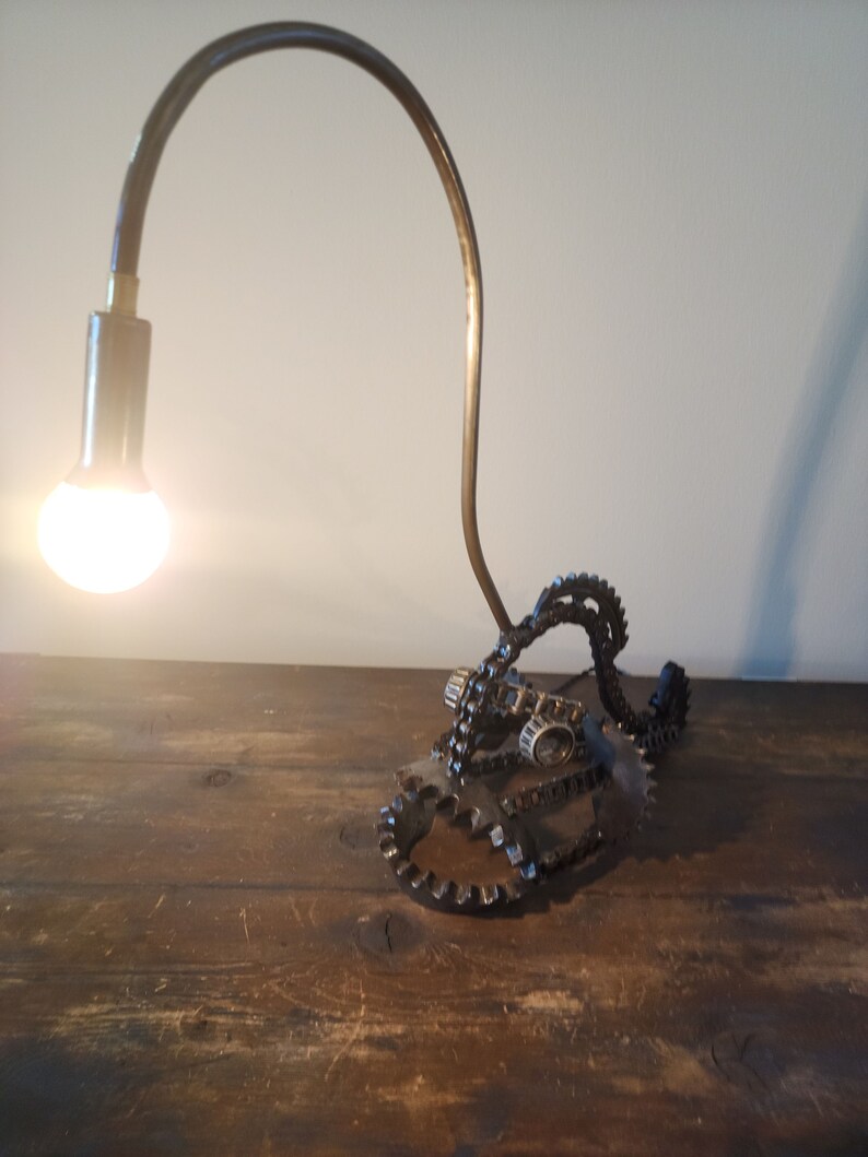 Angler Fish Chain Art Metal Sculpture Desk Lamp - Etsy