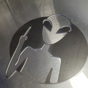 Alien Visitor Middle Finger FU Funny Space Invader Wall Art - Etsy