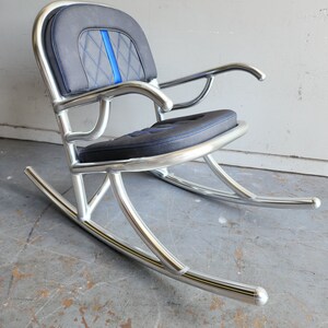 Dockside Collection Coastal Rocking Chair - Nautical Outdoor Aluminum ...