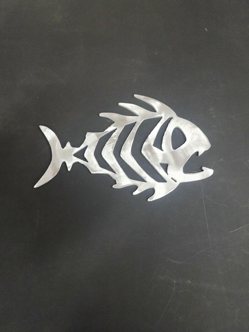 Fish Skeleton Bonefish Piranha Metal Sea Life Wall Art Aluminum - Etsy