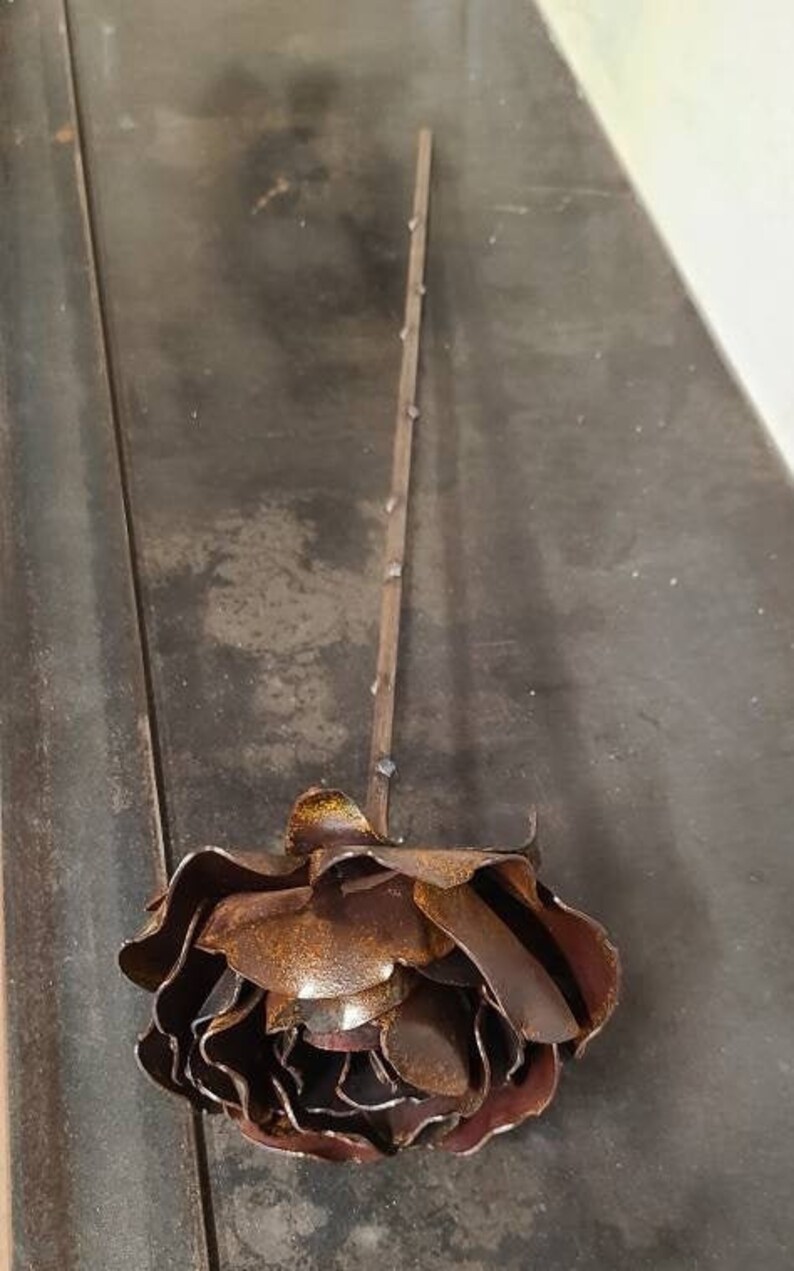 Rusty Rose Handcrafted Metal Yard Art Patina Scrap | Etsy