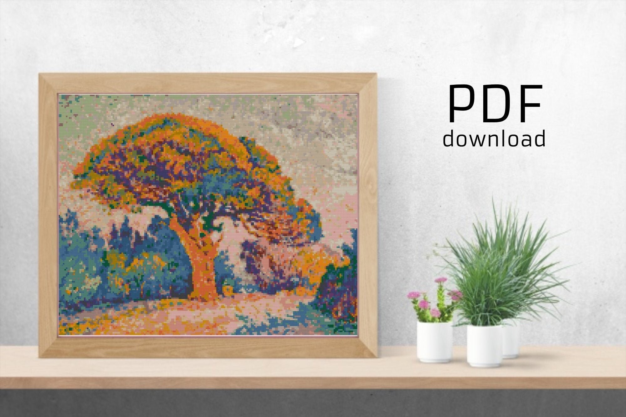 The Pine Tree at Saint-tropez by Paul Signac Cross Stitch Pattern PDF ...