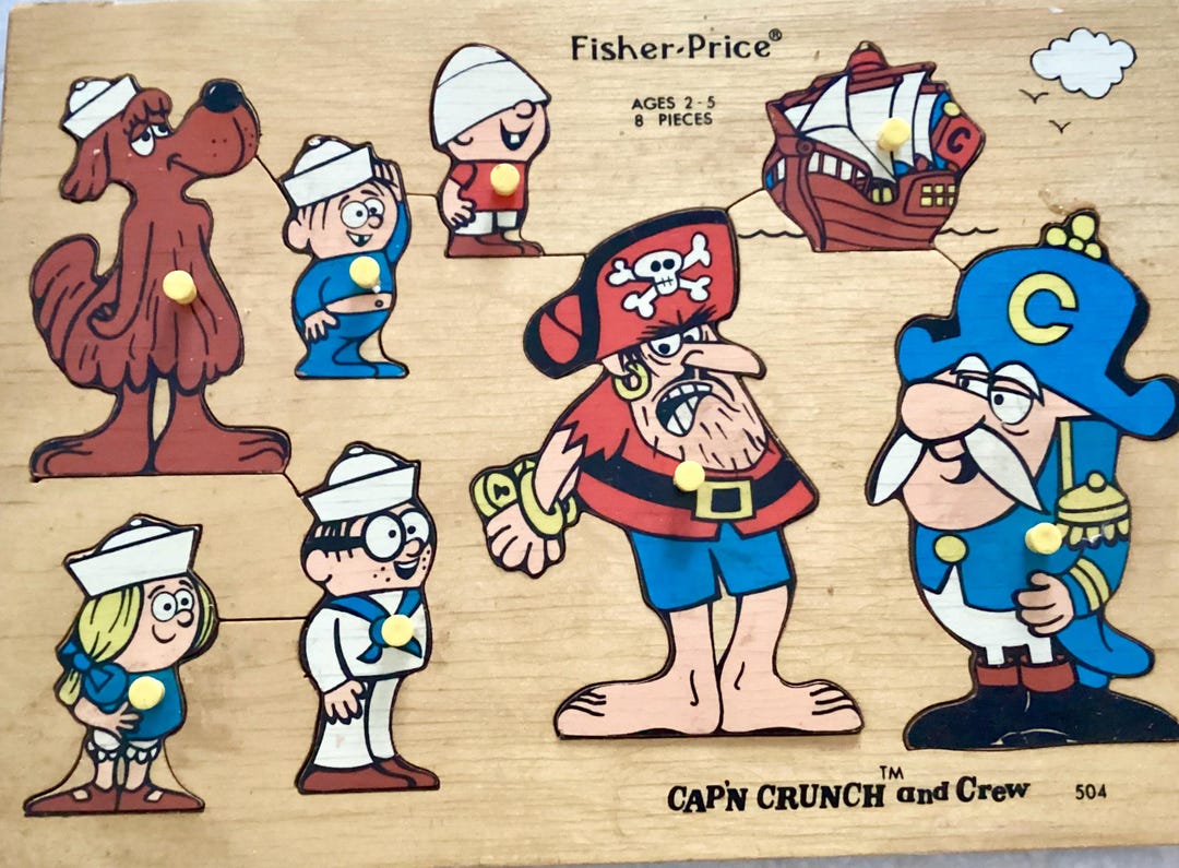 Fisher Price Captain Crunch and Crew Wooden Puzzle Made in Holland 1971 ...