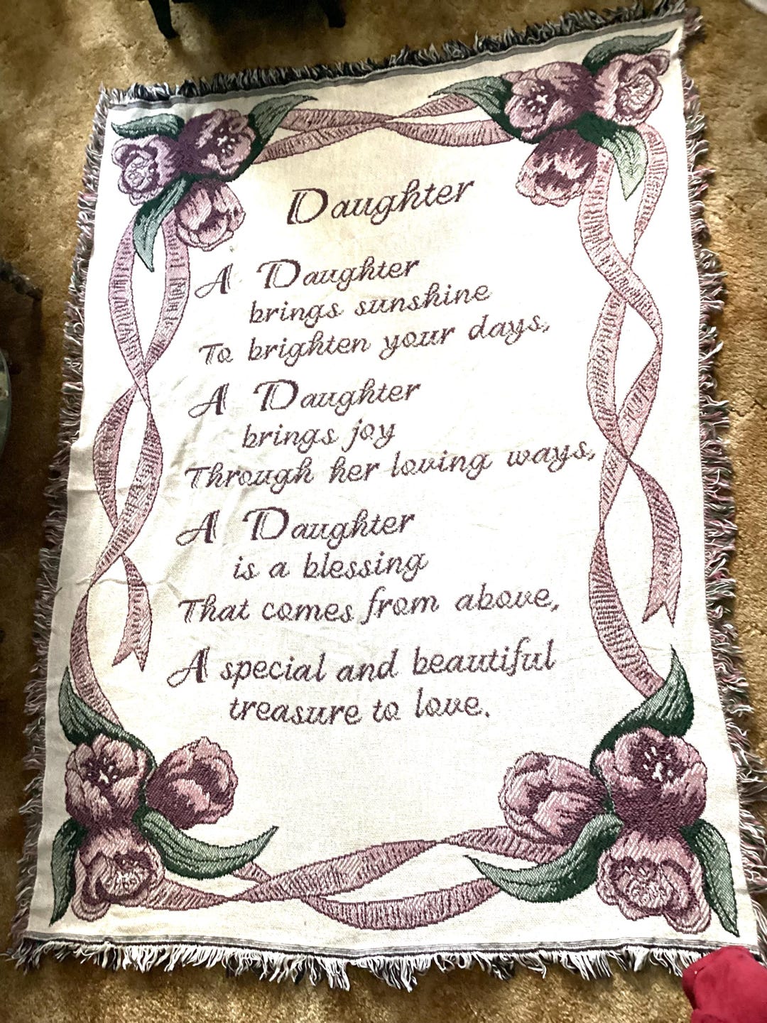 Daughter is a Blessing Poem Woven Tapestry Throw 46" X 67" Made in USA ...