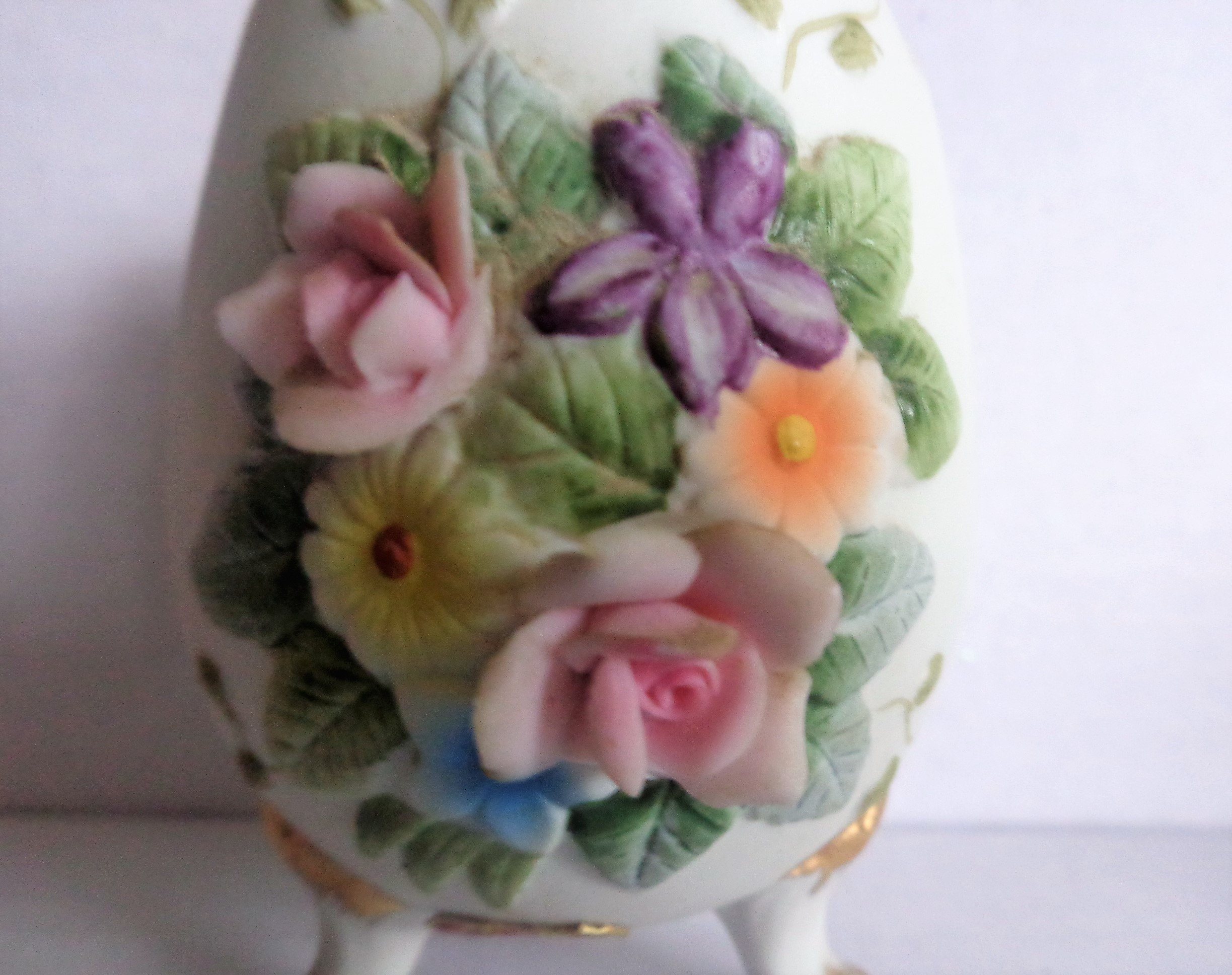 LEFTON Standing Cracked Half Egg With Hand Painted Flowers Egg - Etsy