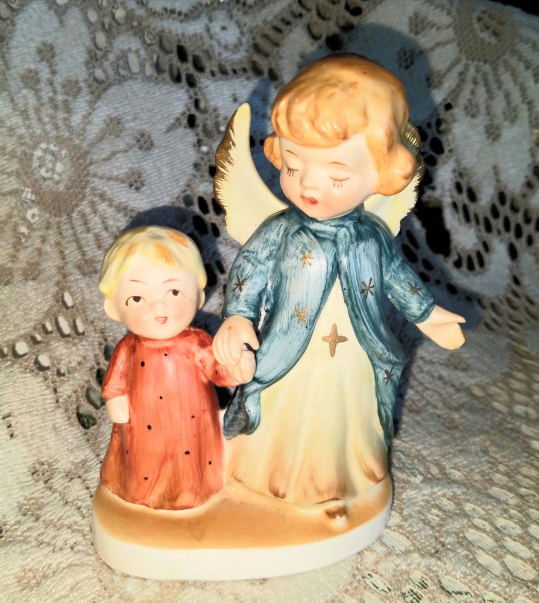 Guardian Angel Holding Hands With Small Child Figurine - Etsy