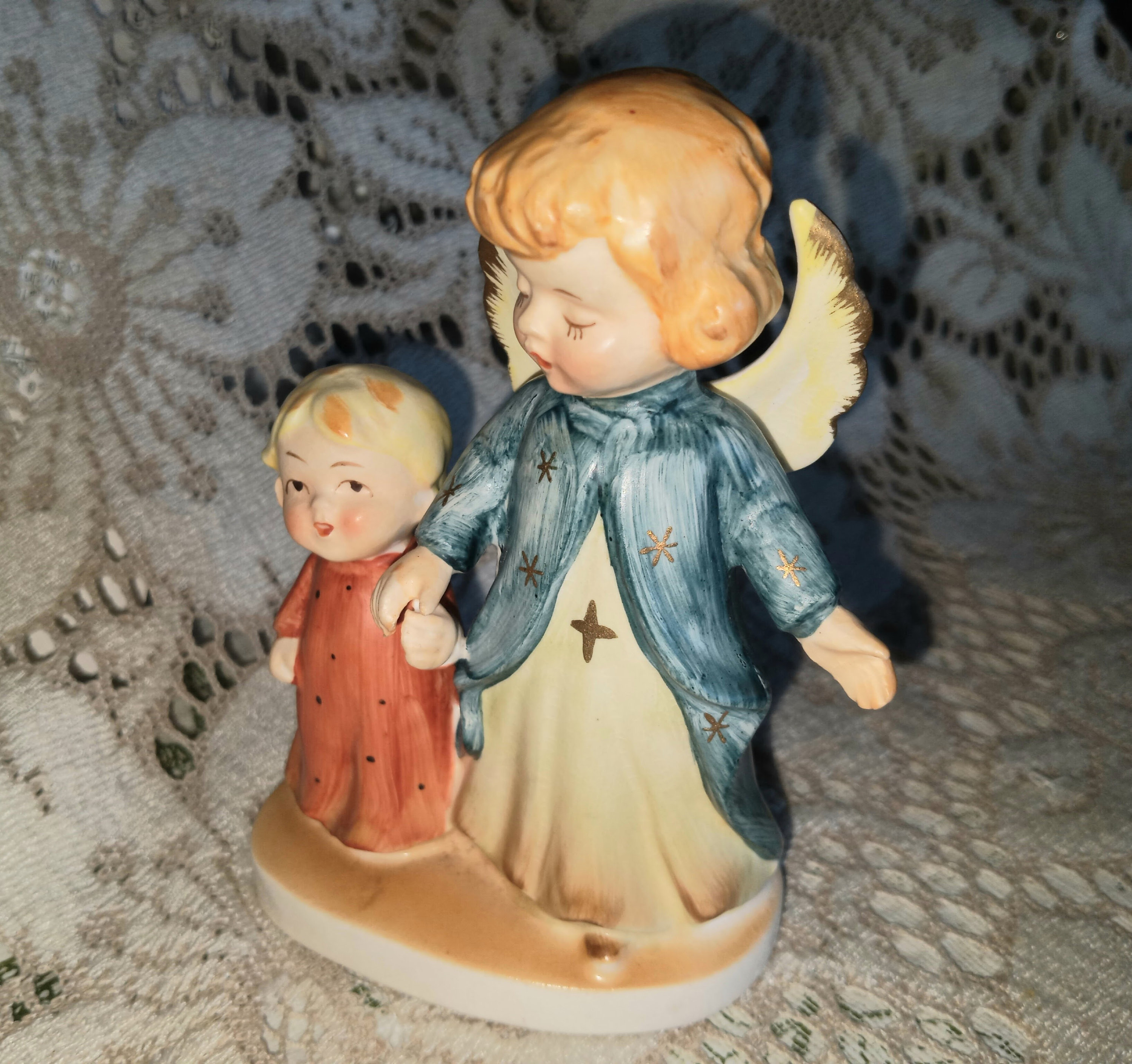 Guardian Angel Holding Hands With Small Child Figurine - Etsy