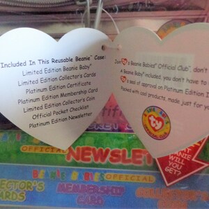 TY Beanie Babies Special Platinum Edition Membership Kit in Plastic ...