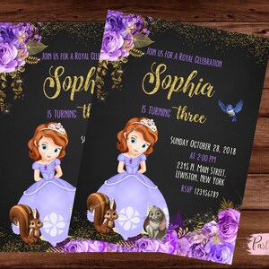 Princess Sofia Invitation - Princess Sofia Birthday Invitation - Sofia ...