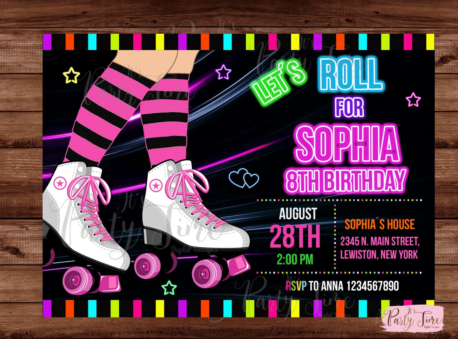 Roller Skating Party Invitations Printable Free