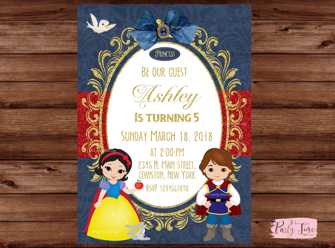 Snow White Invitations - Snow White - Princess Invitations - Snow White ...