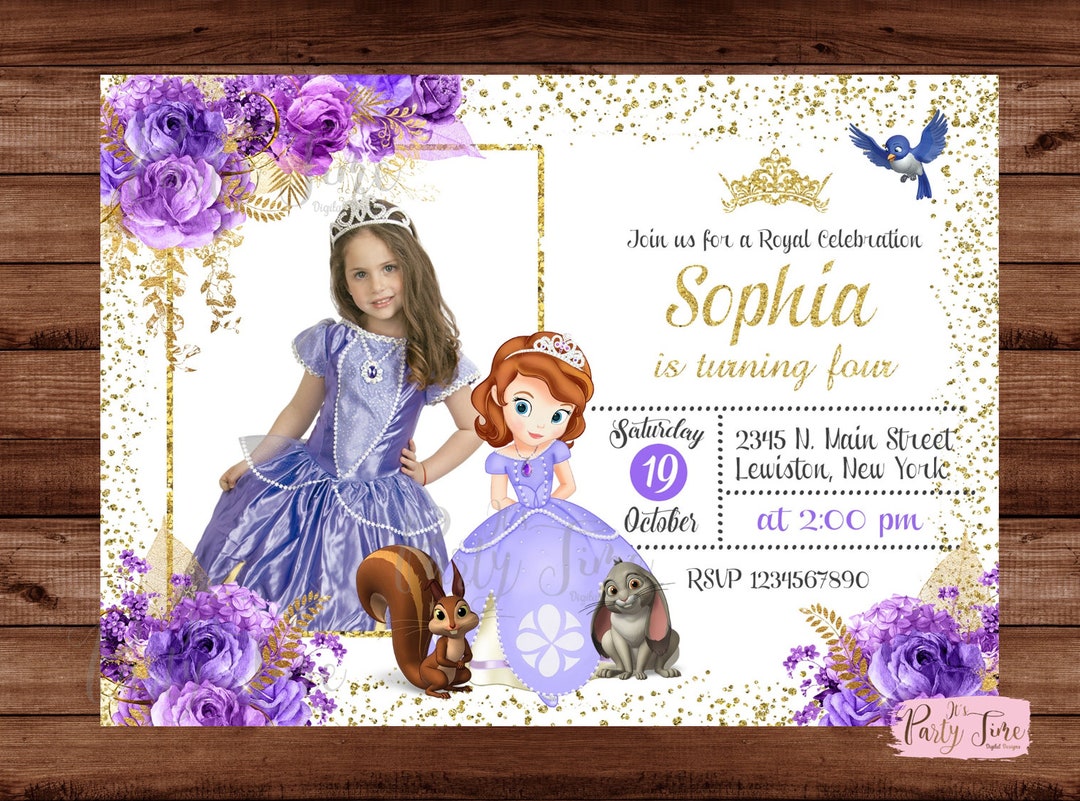 Princess Sofia Invitation - Princess Sofia Birthday Invitation - Sofia ...