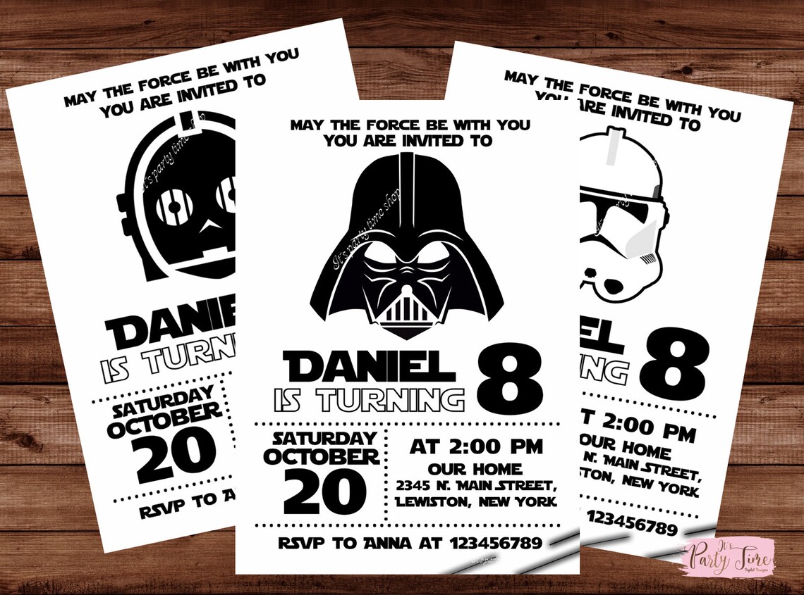 Star Wars Invitation - Star Wars Birthday Invitation - Star Wars Party ...