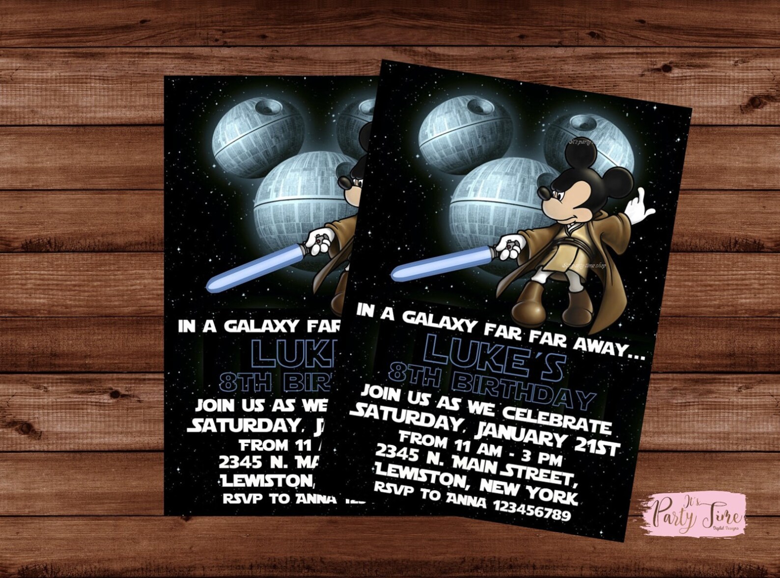 Star Wars Invitation Star Wars birthday invitation Mickey | Etsy