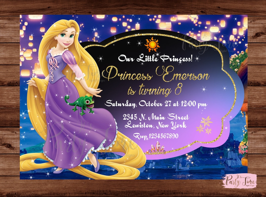 Rapunzel Tangled Invitation - Rapunzel Birthday Invite - Rapunzel ...