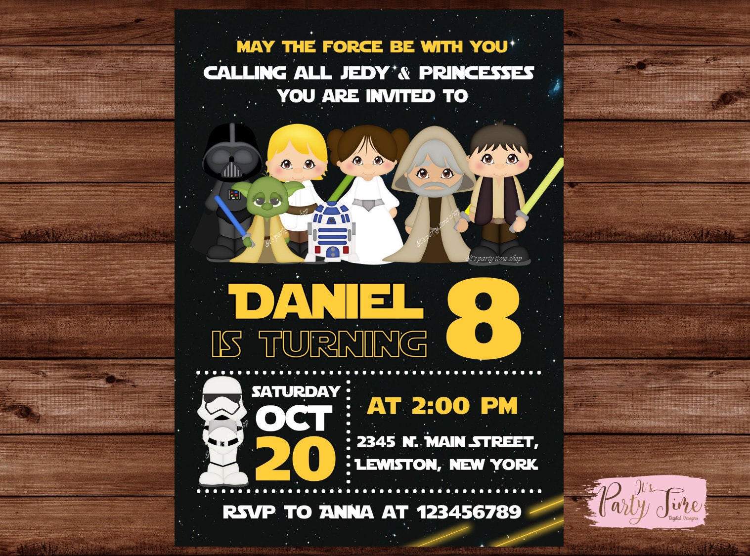 Invitación de Star Wars - Invitación de cumpleaños de Star Wars ...
