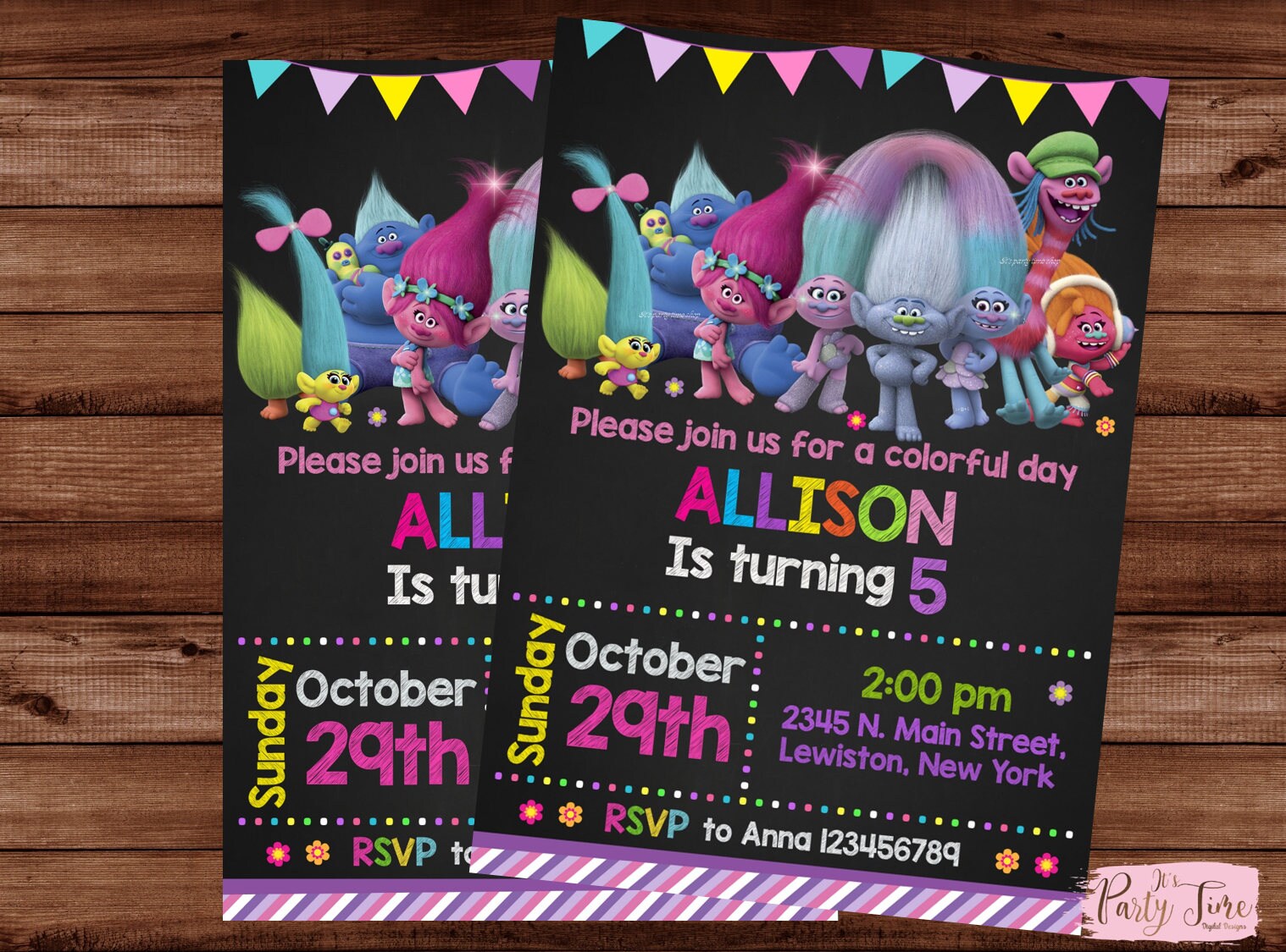 Trolls Invitation - Trolls Party - Trolls Birthday Invitation - Trolls ...