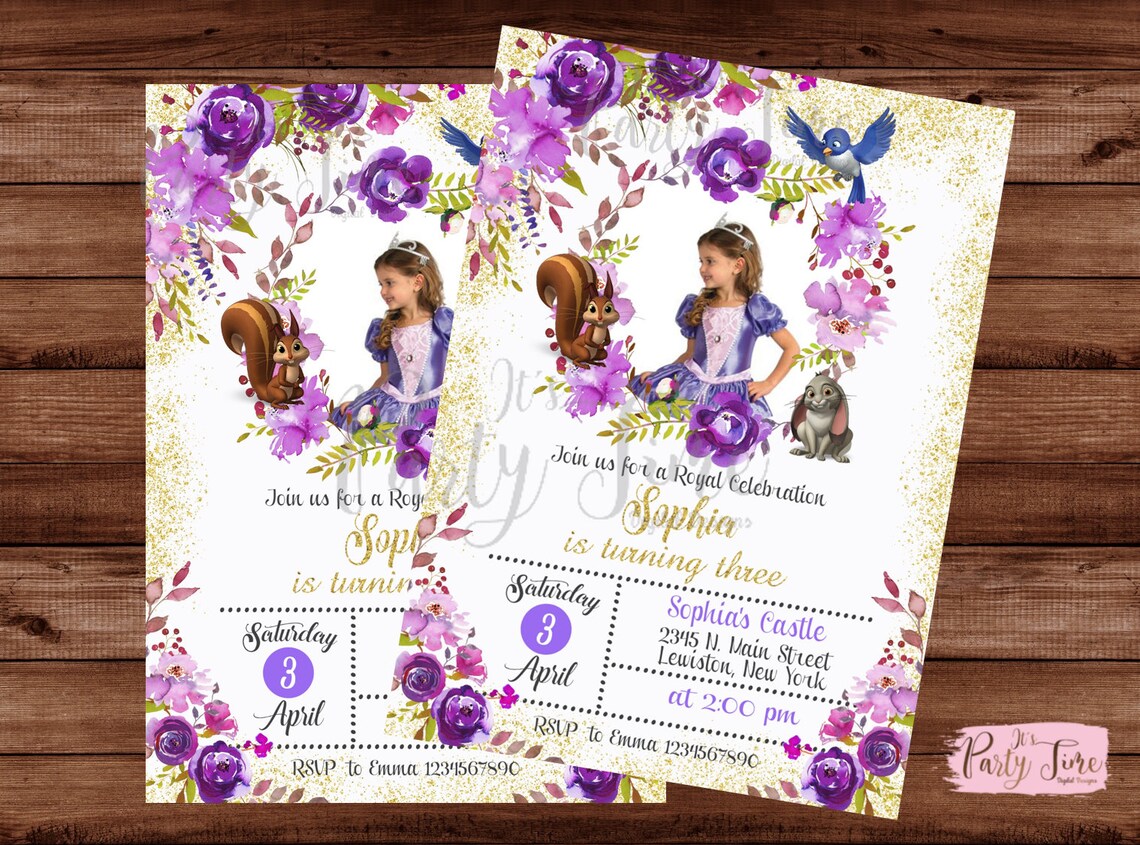 Princess Sofia Invitation - Princess Sofia Birthday Invitation - Sofia ...