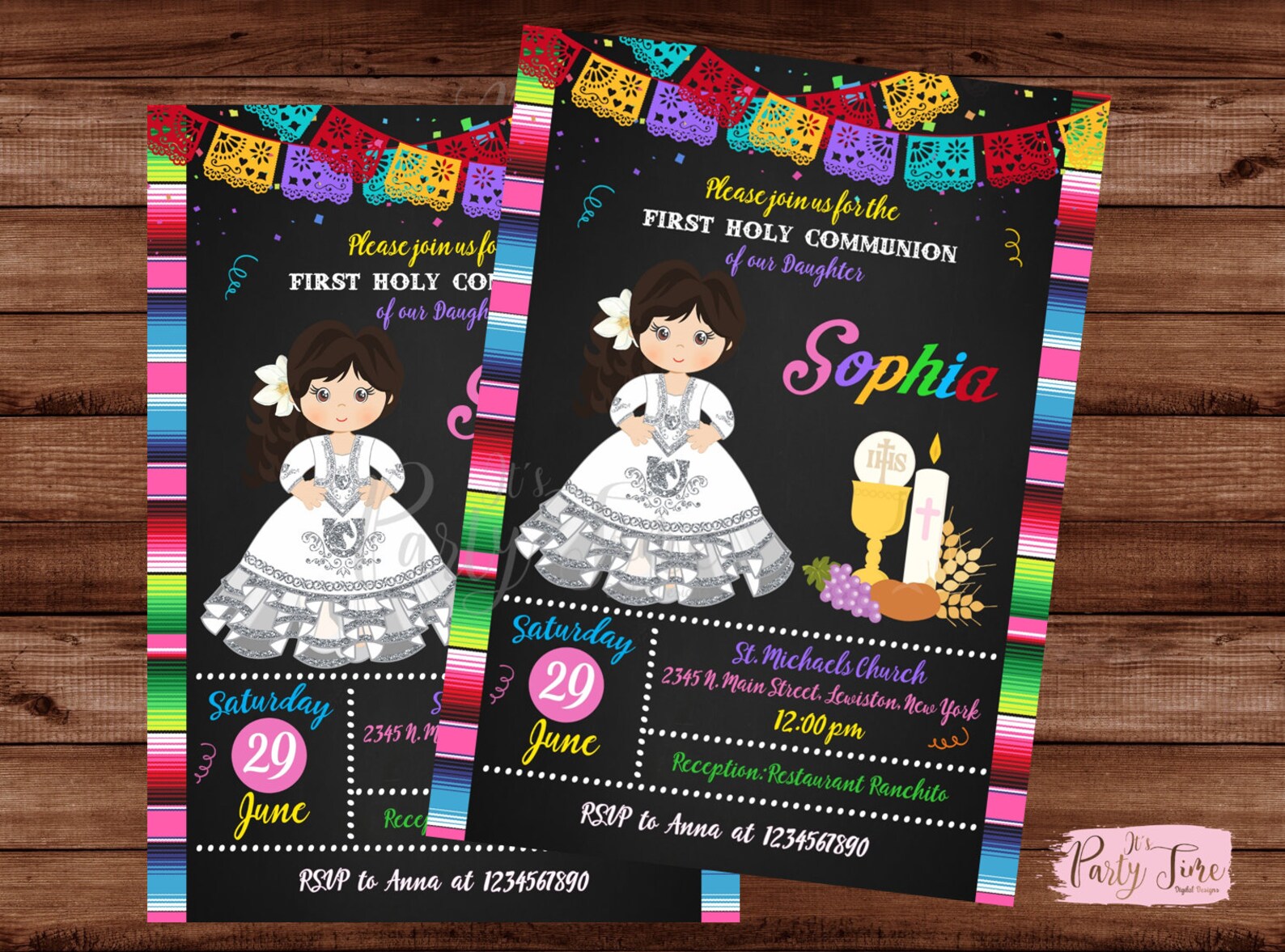 Mexican First Communion Invitation First Communion Fiesta - Etsy