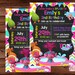 Trolls Pool Party Birthday Invitation - Trolls Pool Party Invitation ...