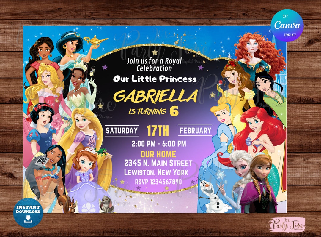 Editable Princess Birthday Invitation - Princess Invitation - Little ...