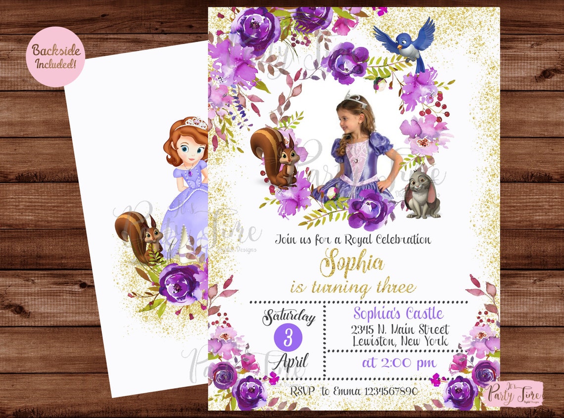 Princess Sofia Invitation - Princess Sofia Birthday Invitation - Sofia ...