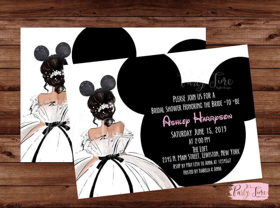 Mickey and Minnie Bridal Shower Invitation - Minnie Mouse Bachelorette ...