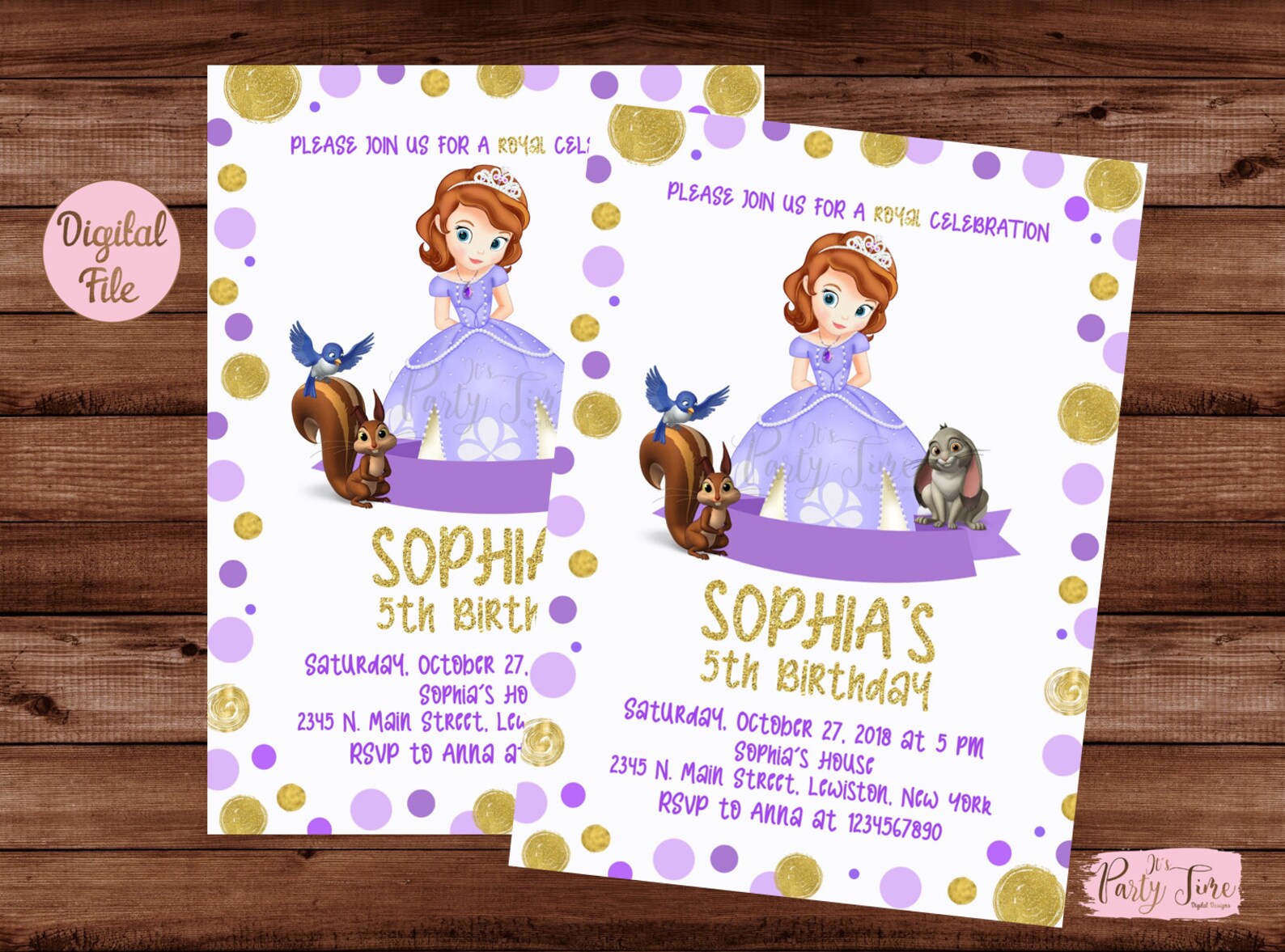 Princess Sofia Invitation - Princess Sofia Birthday Invitation - Sofia ...