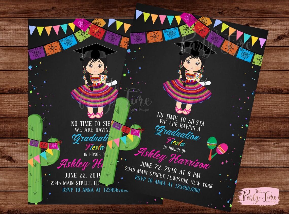 Mexican Fiesta Graduation Invitation Fiesta Graduation Party | Etsy