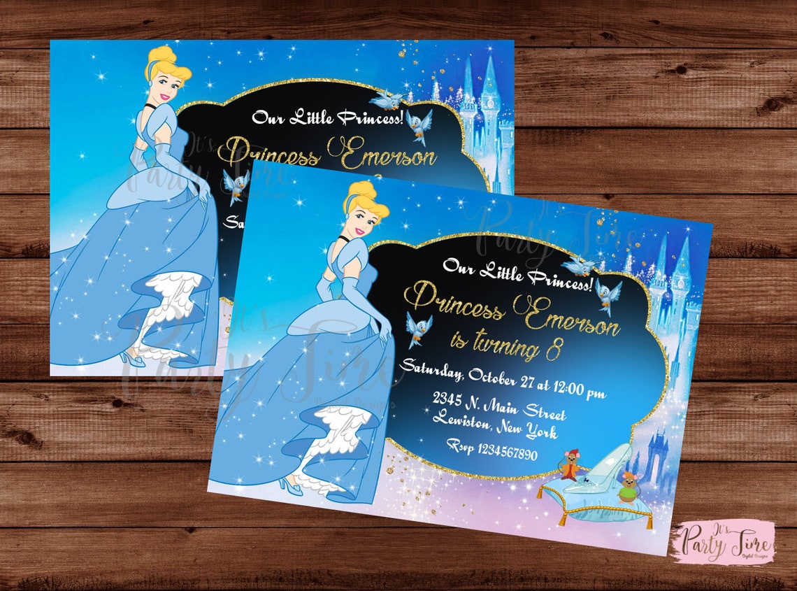 Cinderella Invitation - Princess Cinderella Invitation - Cinderella ...