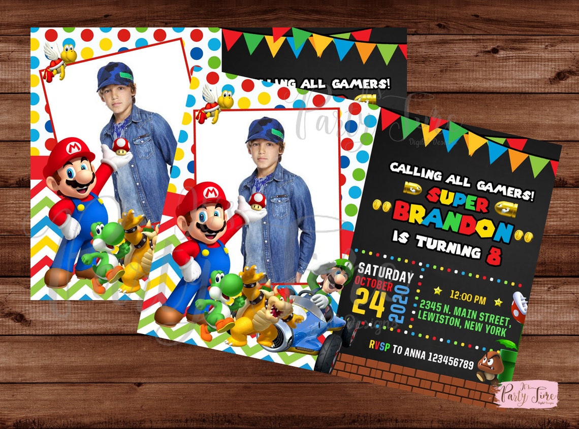 Mario Bros Invitation Mario Bros Birthday Invitation Mario - Etsy