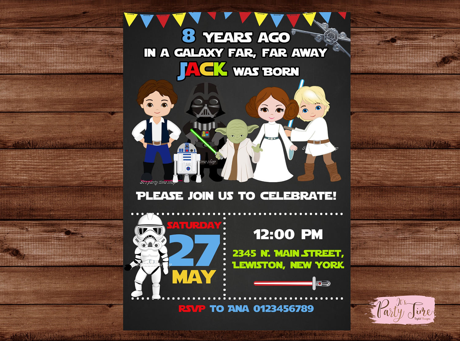 Star Wars Invitation - Star Wars Birthday Invitation - Star Wars Party ...