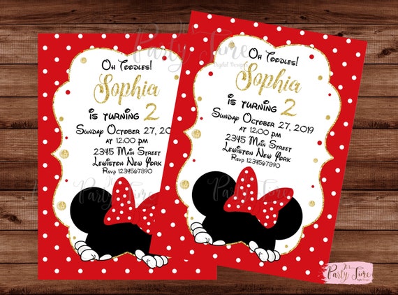 Invitaciones De Minnie Mouse