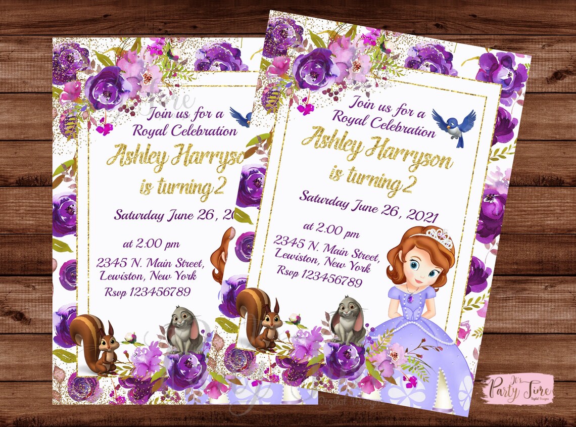Princess Sofia Invitation - Princess Sofia Birthday Invitation - Sofia ...