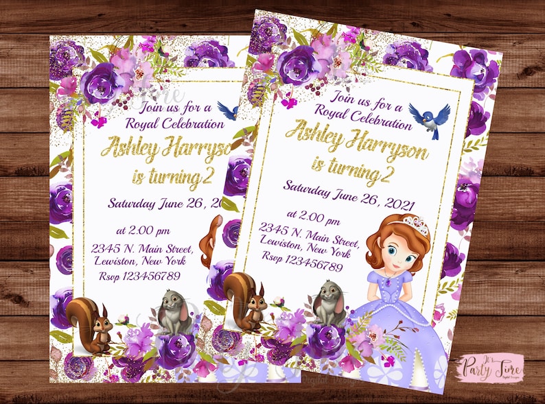 Princess Sofia Invitation - Princess Sofia Birthday Invitation - Sofia ...