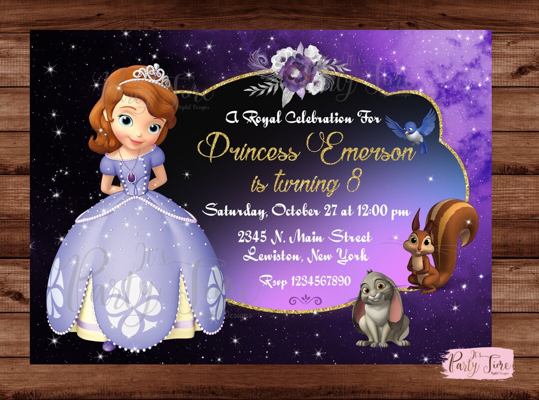 Princess Sofia Invitation - Princess Sofia Birthday Invitation - Sofia ...