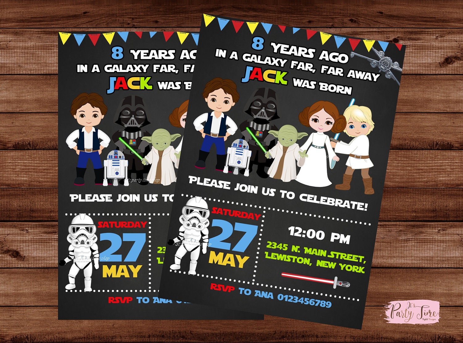 Star Wars Invitation - Star Wars Birthday Invitation - Star Wars Party ...