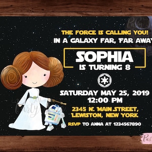 Star Wars Invitation - Star Wars Girl Invitation - Star Wars Birthday ...
