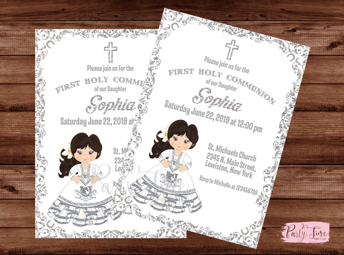 Mexican First Communion Invitation - First Communion Fiesta Invitation ...