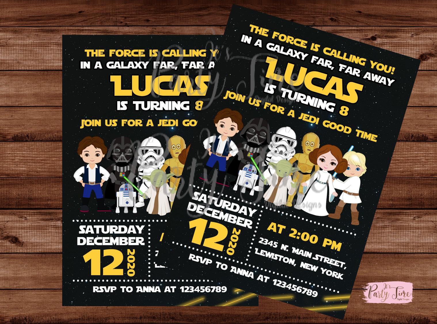 Invitación de Star Wars Invitación de cumpleaños de Star Wars ...