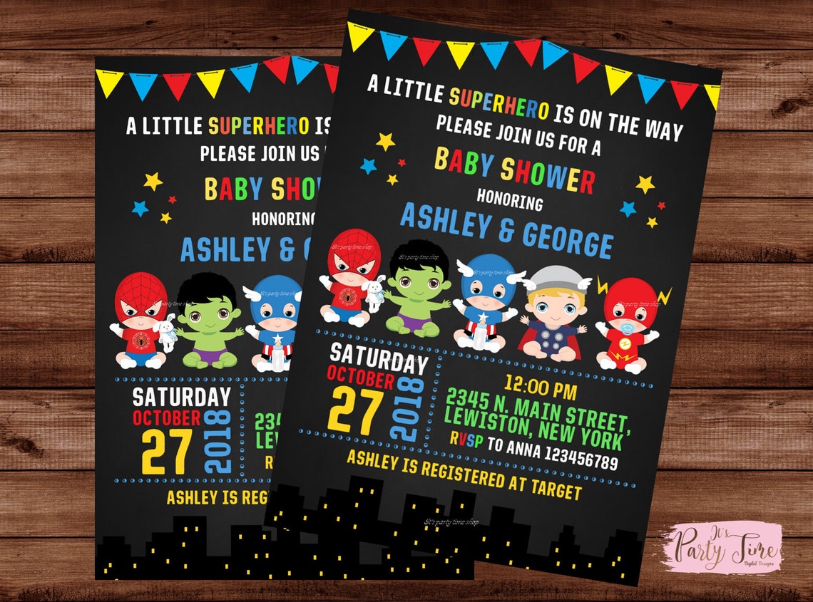 Superhero Baby Shower Invitation - Super Baby Shower Invitation - Baby ...